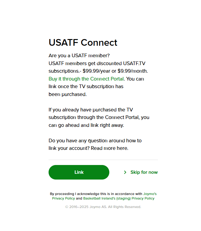 How to purchase the USATF TV Subscription as a member | Joymo